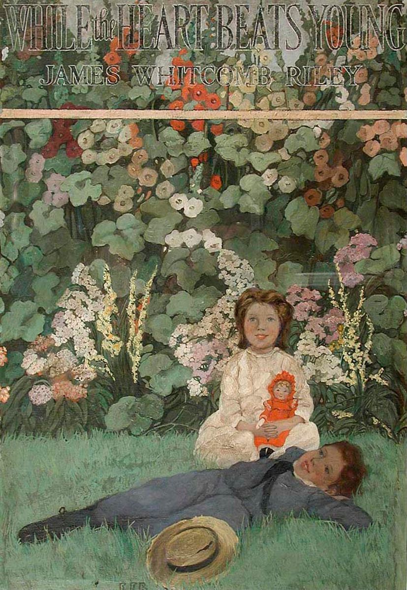 Cover Illustration for James Whitcomb Riley's 'While the Heart Beats Young'