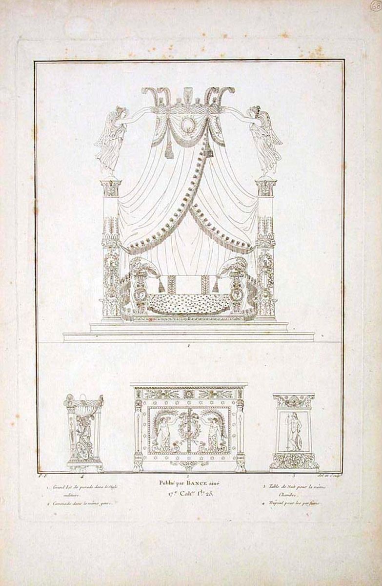 State bed and accompanying bedroom furniture